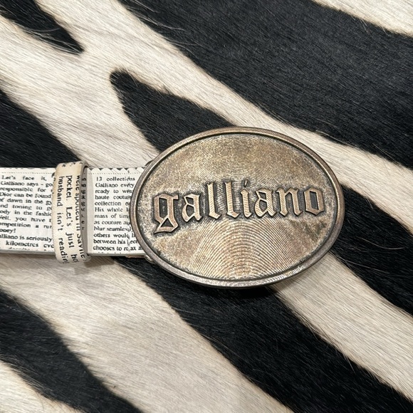 John Galliano | Accessories | Vintage Galliano Newspaper Print Belt ...